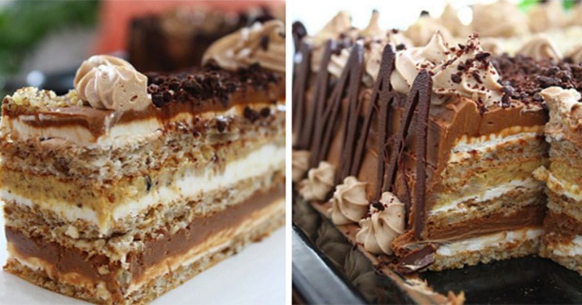 Tort aromat și aspectuos, cu 2 feluri de cremă – Se prepară ușor și ...